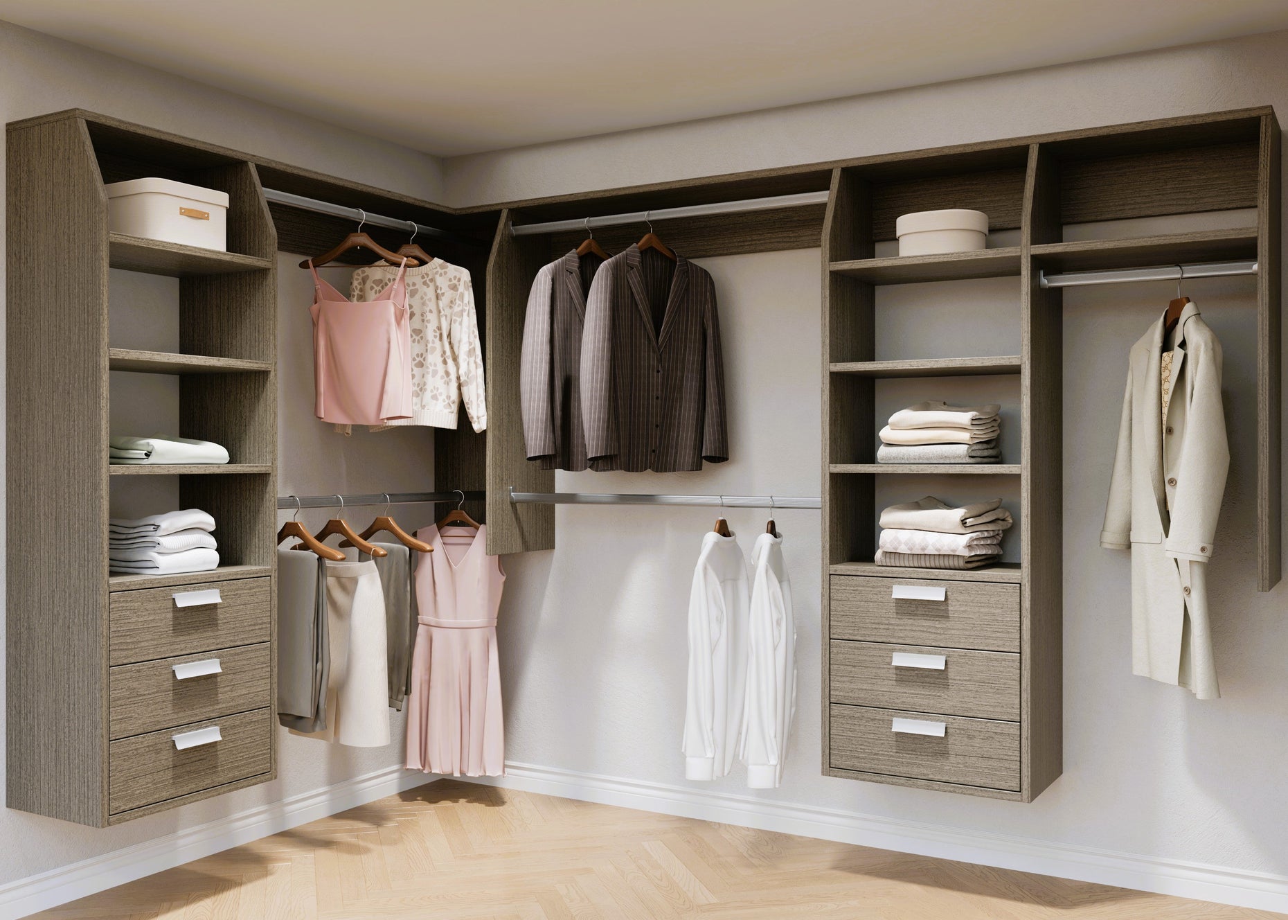 I-Robe walk in wardrobe "L" shape - Simply Wardrobes