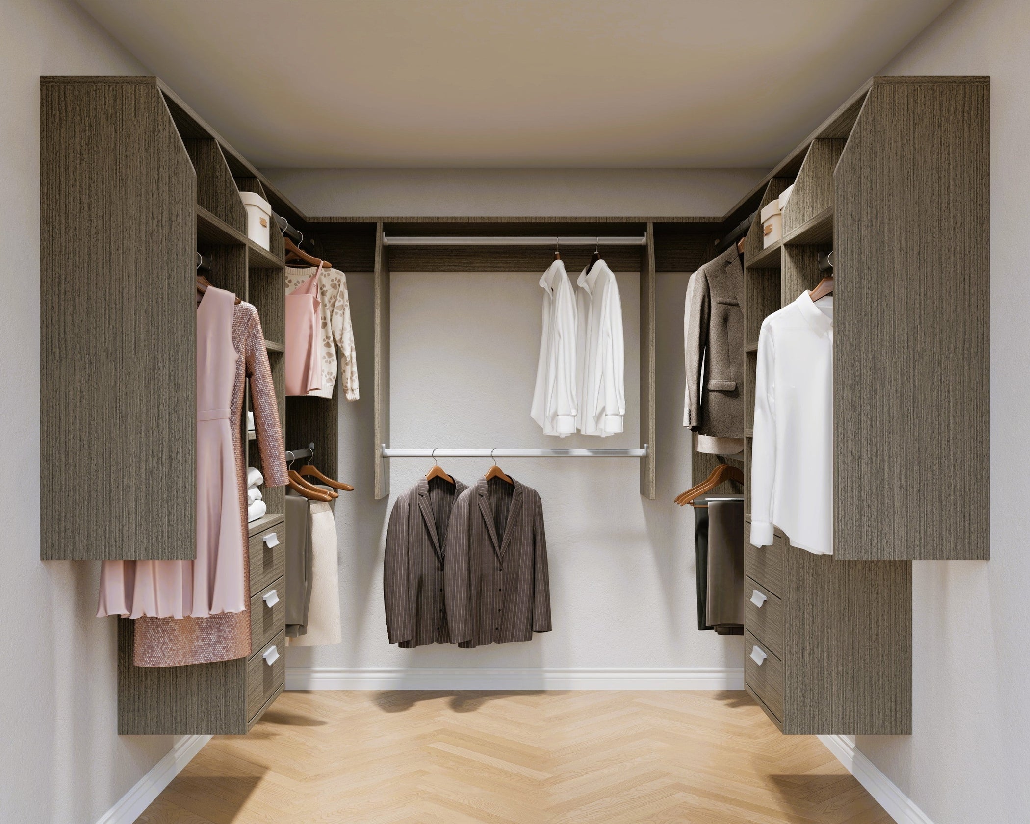 i-Robe walk in wardrobe "U" shape - Simply Wardrobes