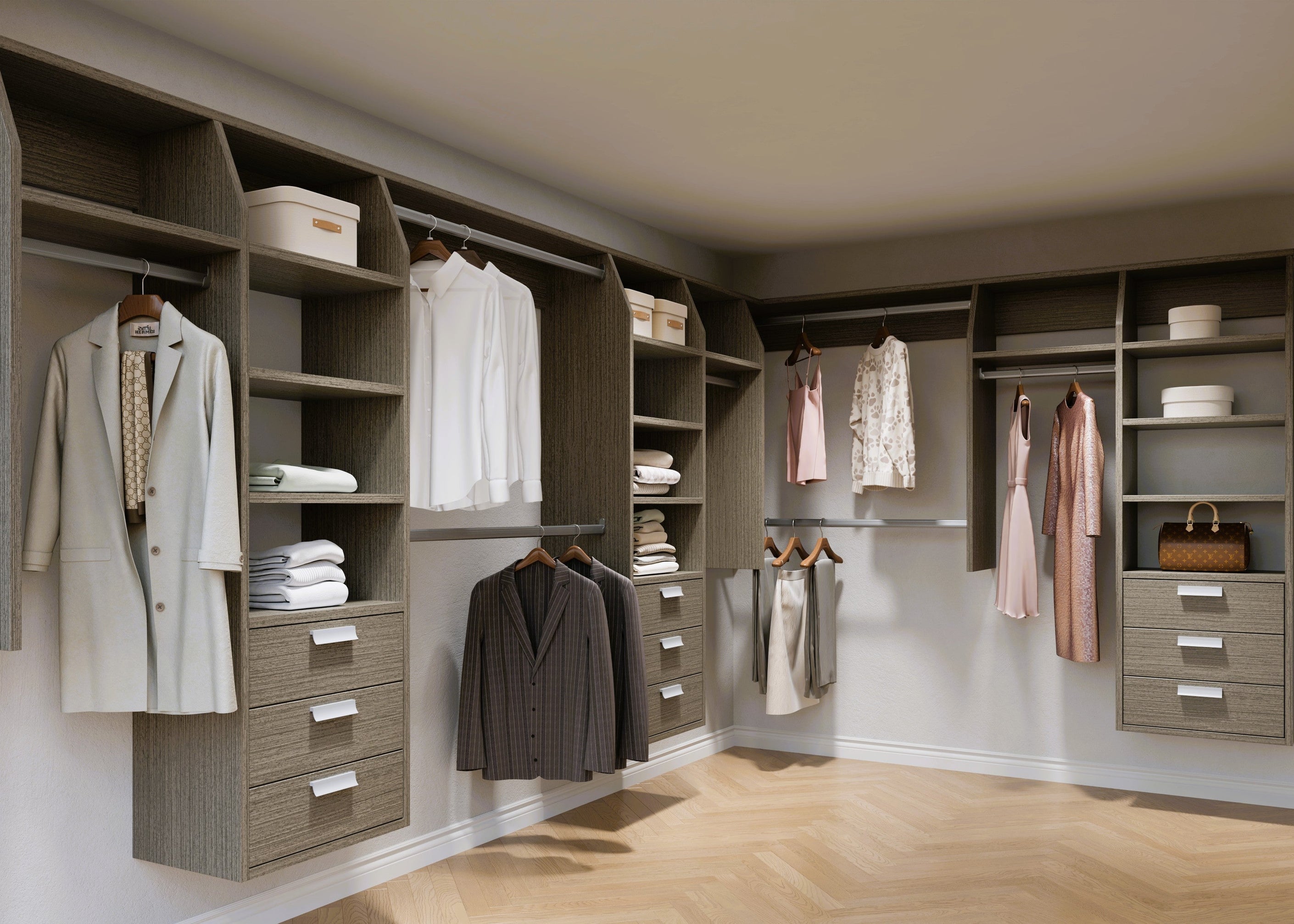 I-Robe walk in wardrobe "L" shape - Simply Wardrobes