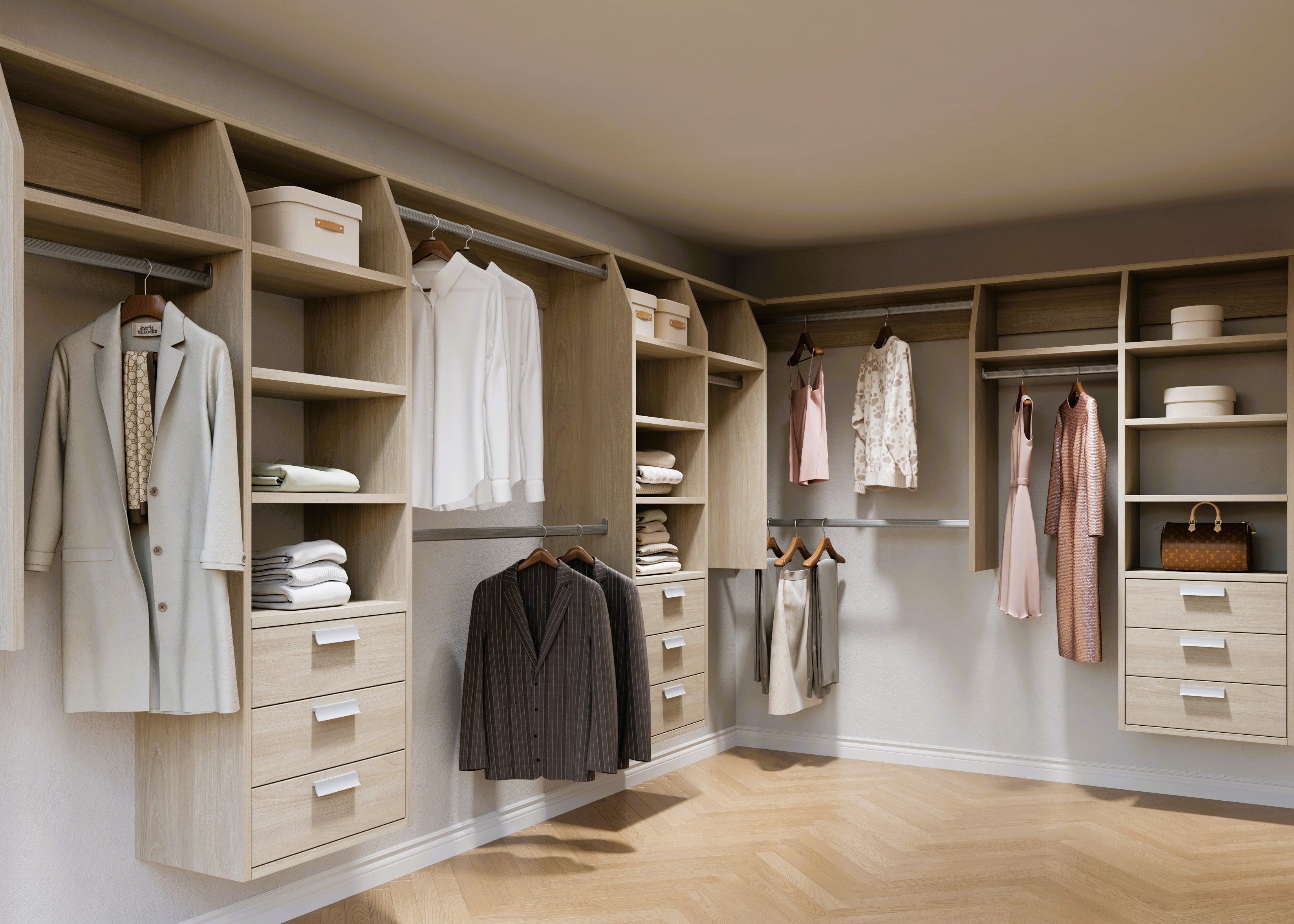I-Robe walk in wardrobe "L" shape - Simply Wardrobes