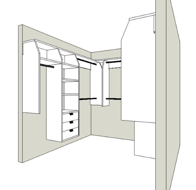 i-Robe walk in wardrobe "U" shape - Simply Wardrobes