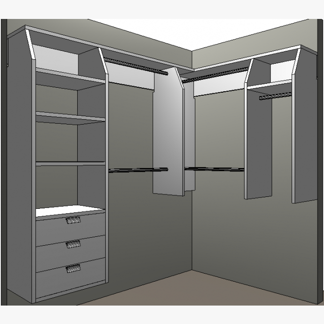 L shape wardrobe design store